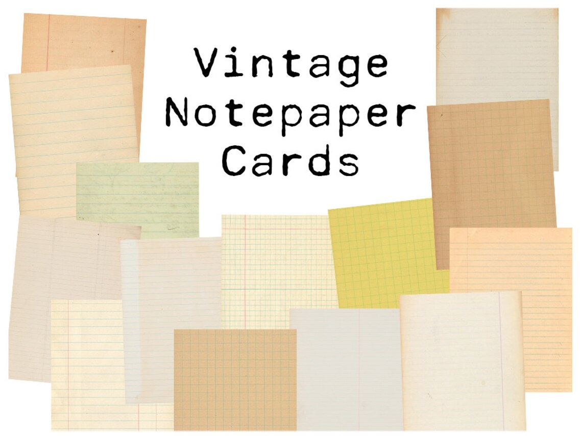Digital Vintage Notebook Journal Cards Old Paper Field Notes - Etsy