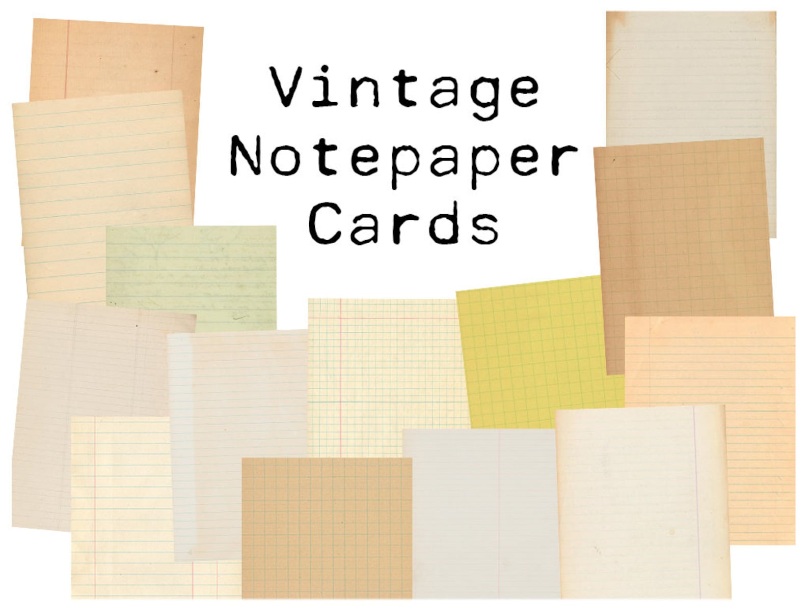 Digital Vintage Notebook Journal Cards, Old Paper, Field Notes - Etsy