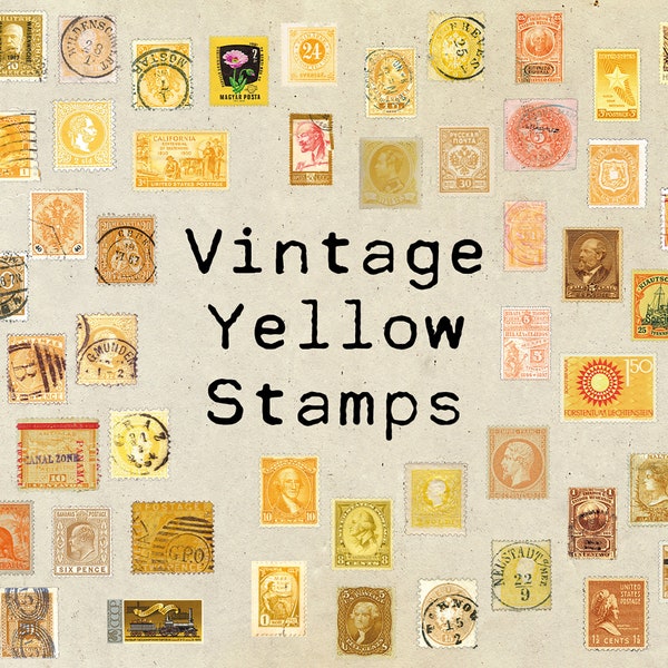 Yellow Stamps - Etsy