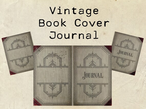Digital Vintage Light Gray Journal Cover Printable | Etsy