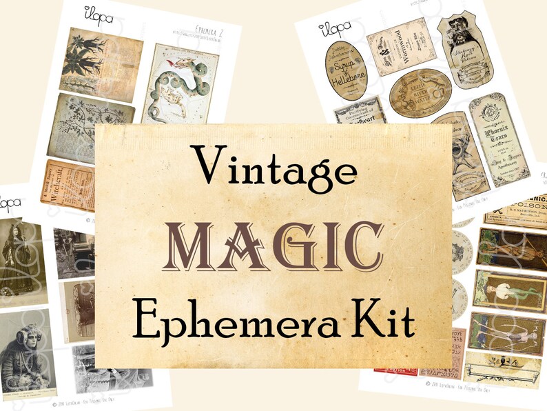 Printable Vintage Ephemera Magic Witch Collage Sheet Instant - Etsy