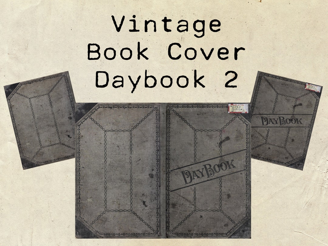 Digital Vintage Gray Daybook Journal Cover Printable - Etsy