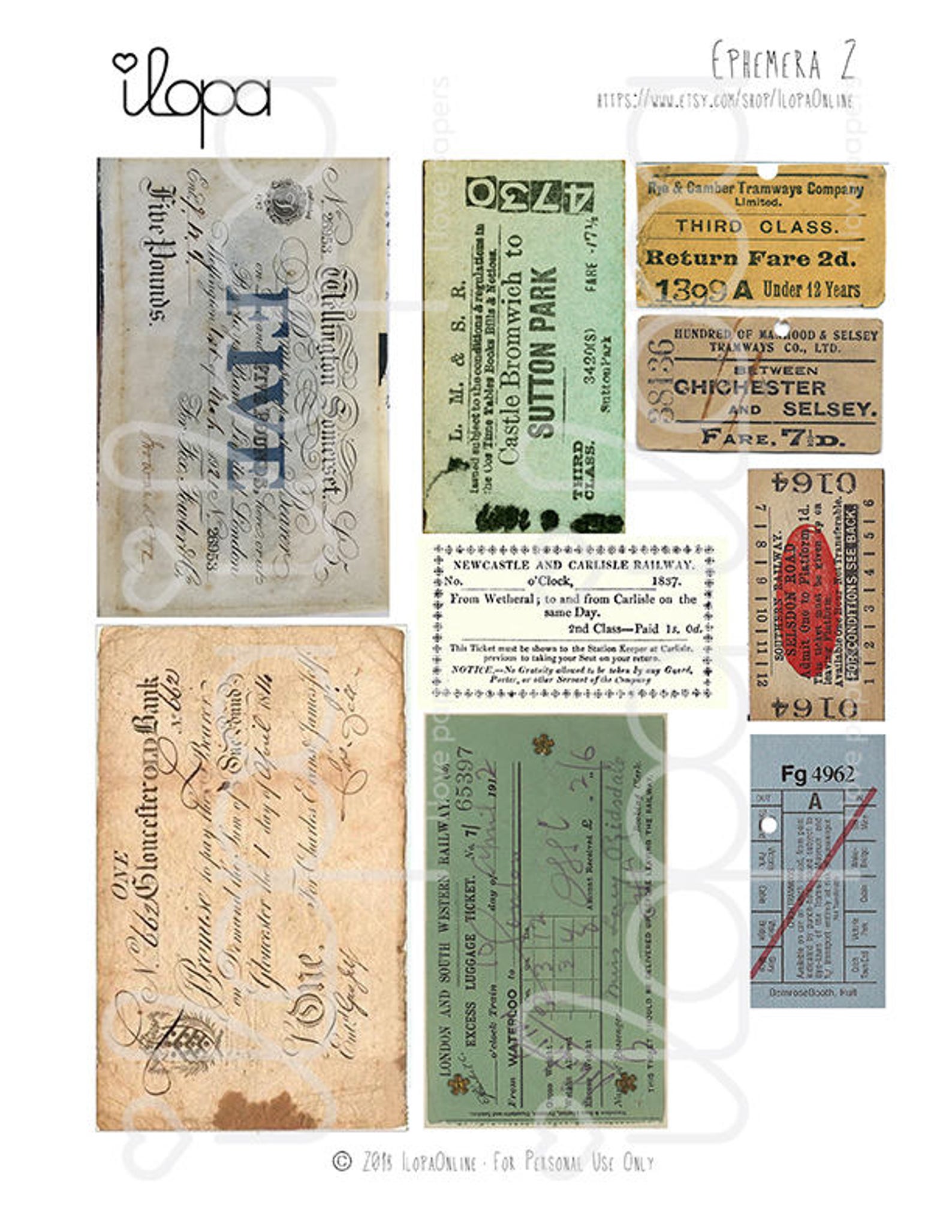 Digital Vintage Ephemera Kit - Travel Great Britain - Etsy