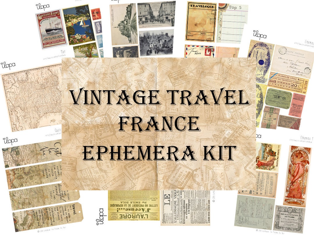 Digital Vintage Ephemera Kit - Travel France - Etsy