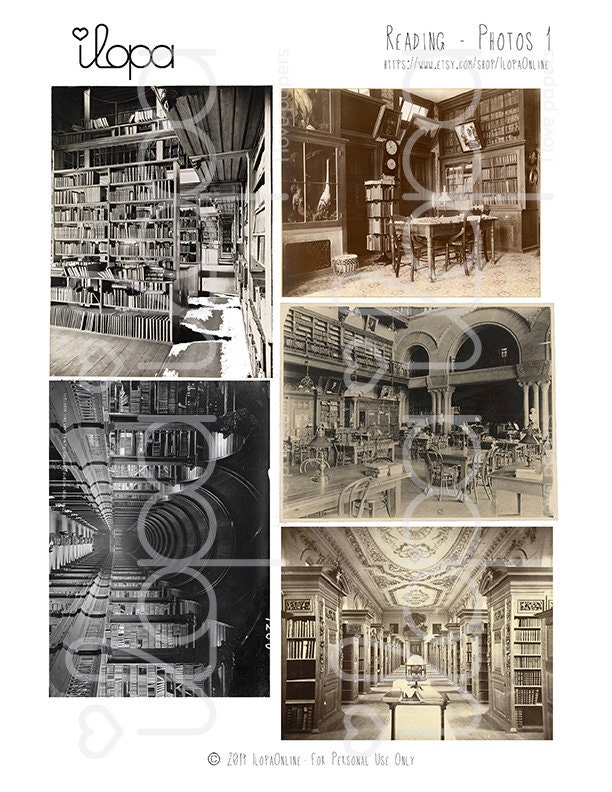 Printable Vintage Reading Ephemera Collage Sheets | Etsy UK