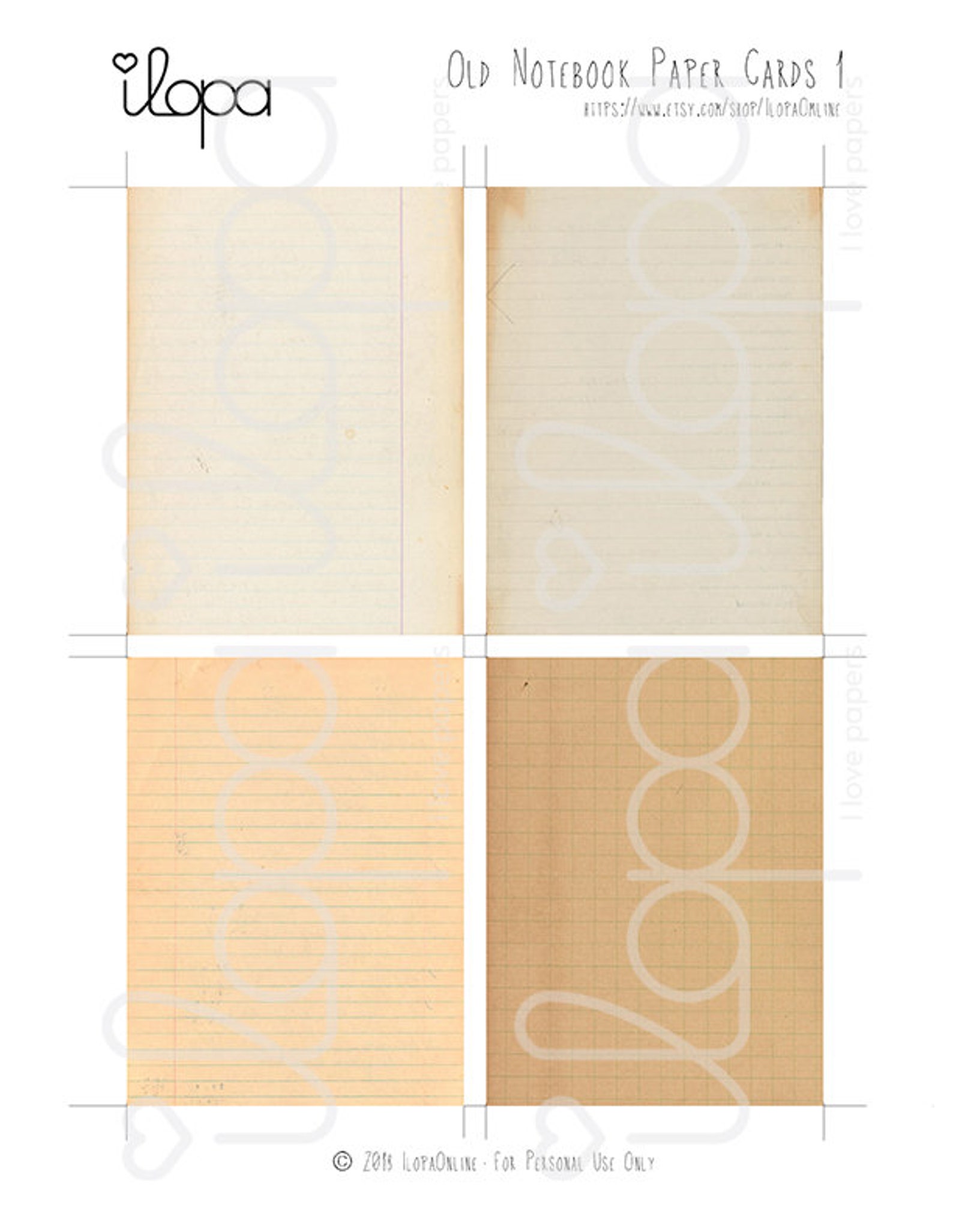 Digital Vintage Notebook Journal Cards Old Paper Field Notes - Etsy