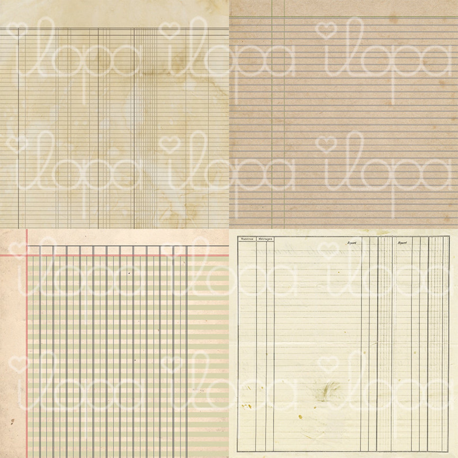 Digital Old Ledger Paper 300 Dpi 12x12 - Etsy
