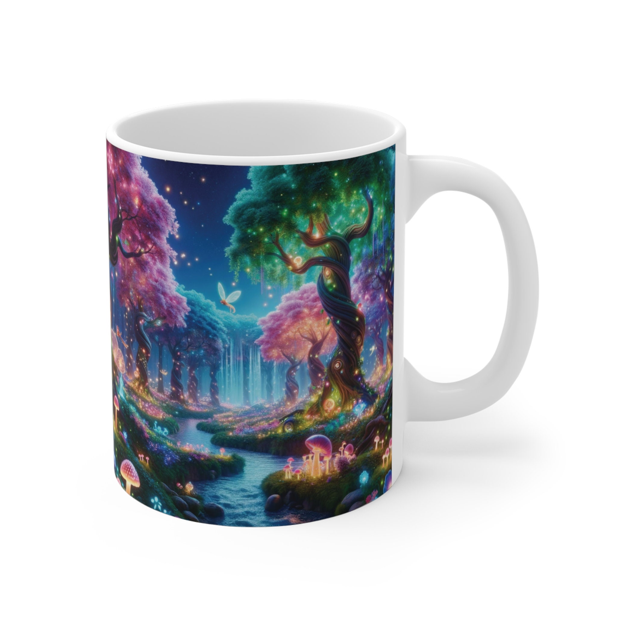 3D Enchanted Forest Coffee Mug Magical Whimsical Wraparound Art Fantasy ...