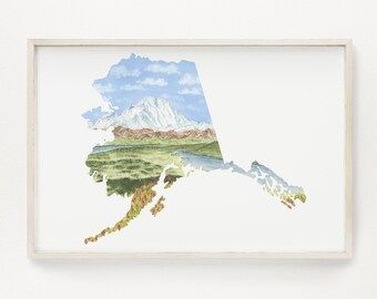 Alaska Watercolor Art | Etsy