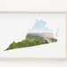 Virginia Watercolor Print Virginia State Art Virginia - Etsy