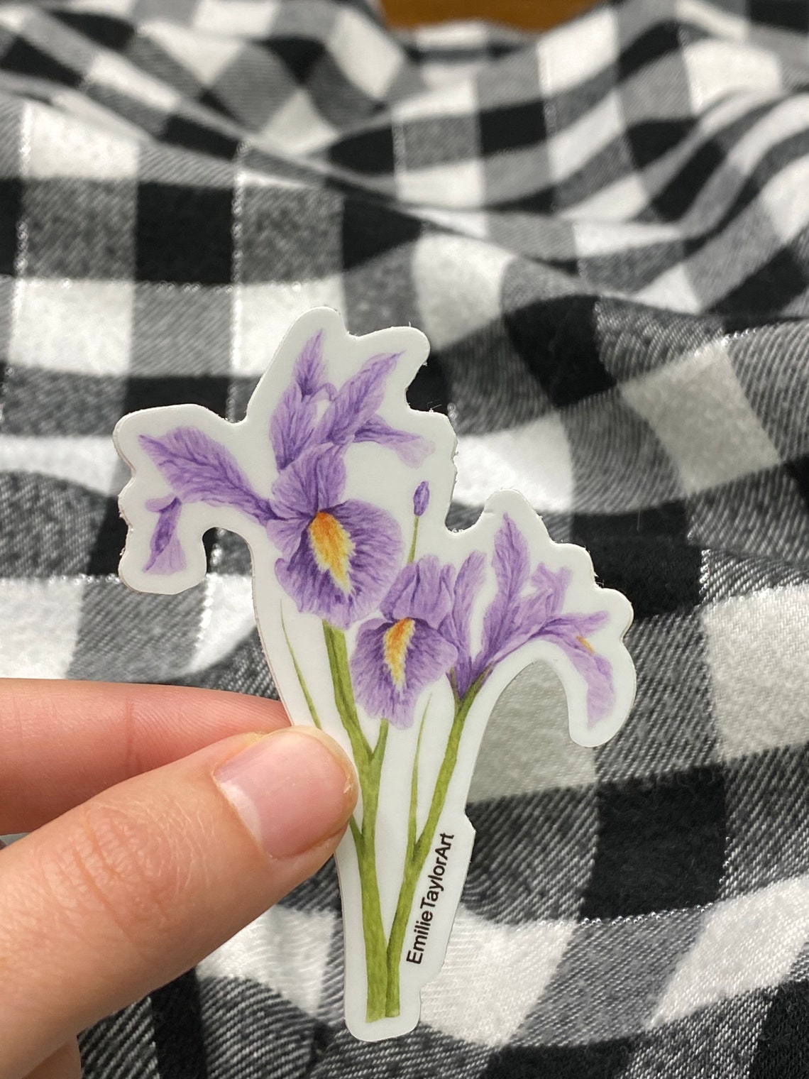 Iris Decal Watercolor Iris Sticker Purple Iris Mini Iris | Etsy