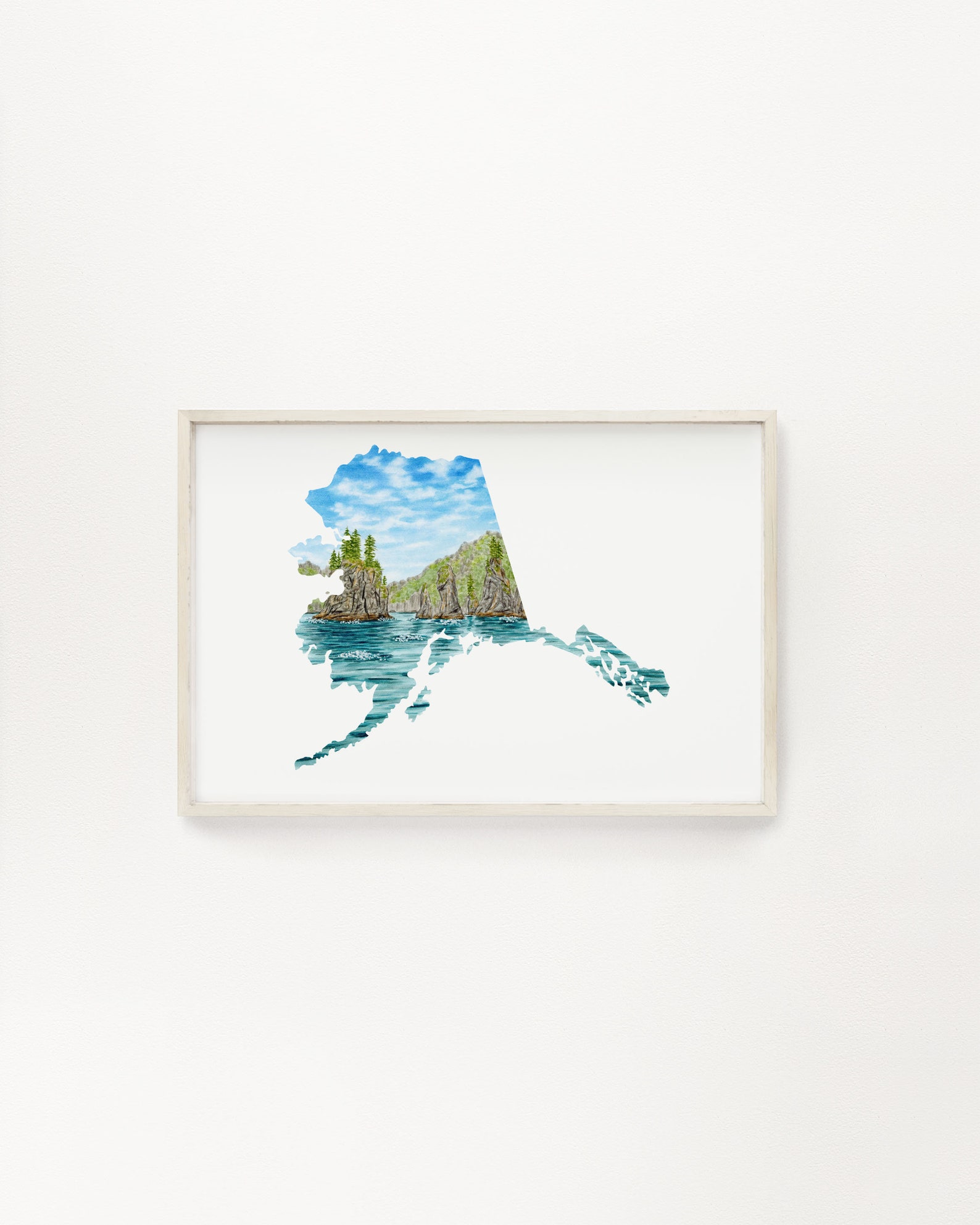 Alaska Kenai Fjords Watercolor Painting, Kenai Fjords National Park ...