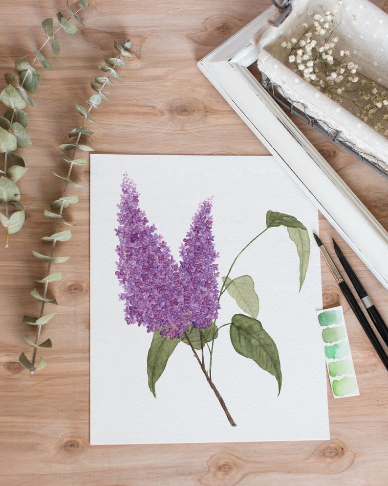 Lilac Print Watercolor Lilacs Painting Lilac Art Floral - Etsy
