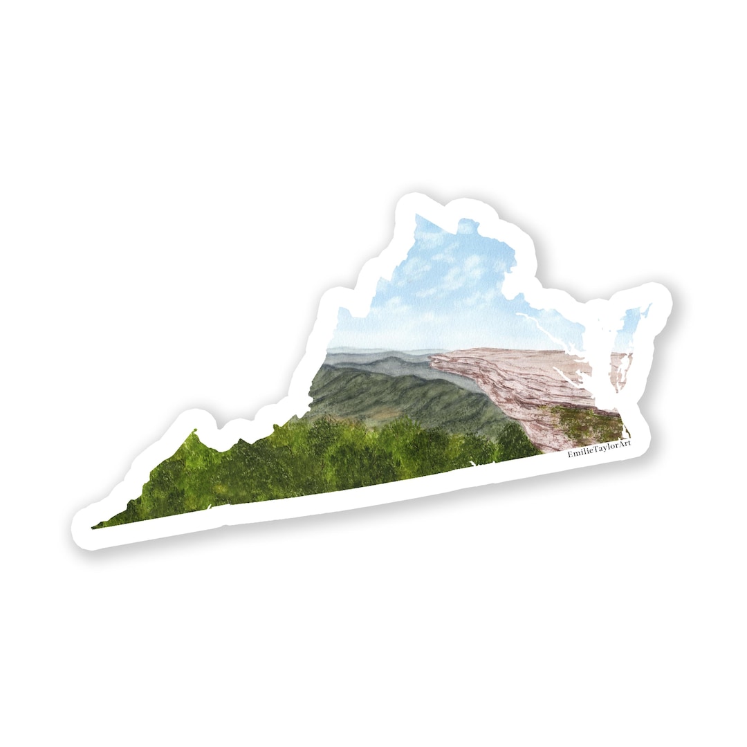 Virginia Decal, Mcafee Knob Sticker, Watercolor Virginia Sticker ...