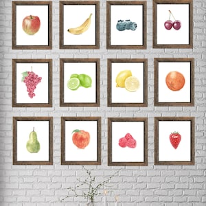 Watercolor Fruit & Vegetable Paintings, Set of Fruit and Veggie Prints ...