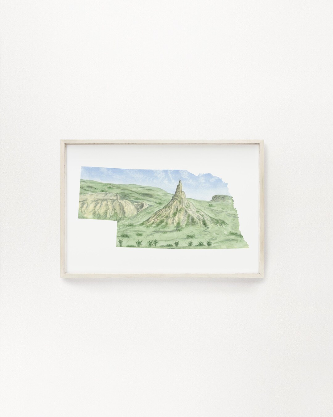 Nebraska Watercolor Painting, Nebraska State Art, Nebraska Map Art ...