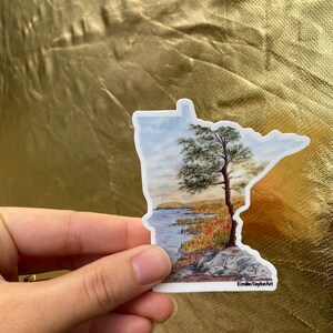 Minnesota Decal, Watercolor Minnesota Sticker, MN Car Decal, Fall in MN ...