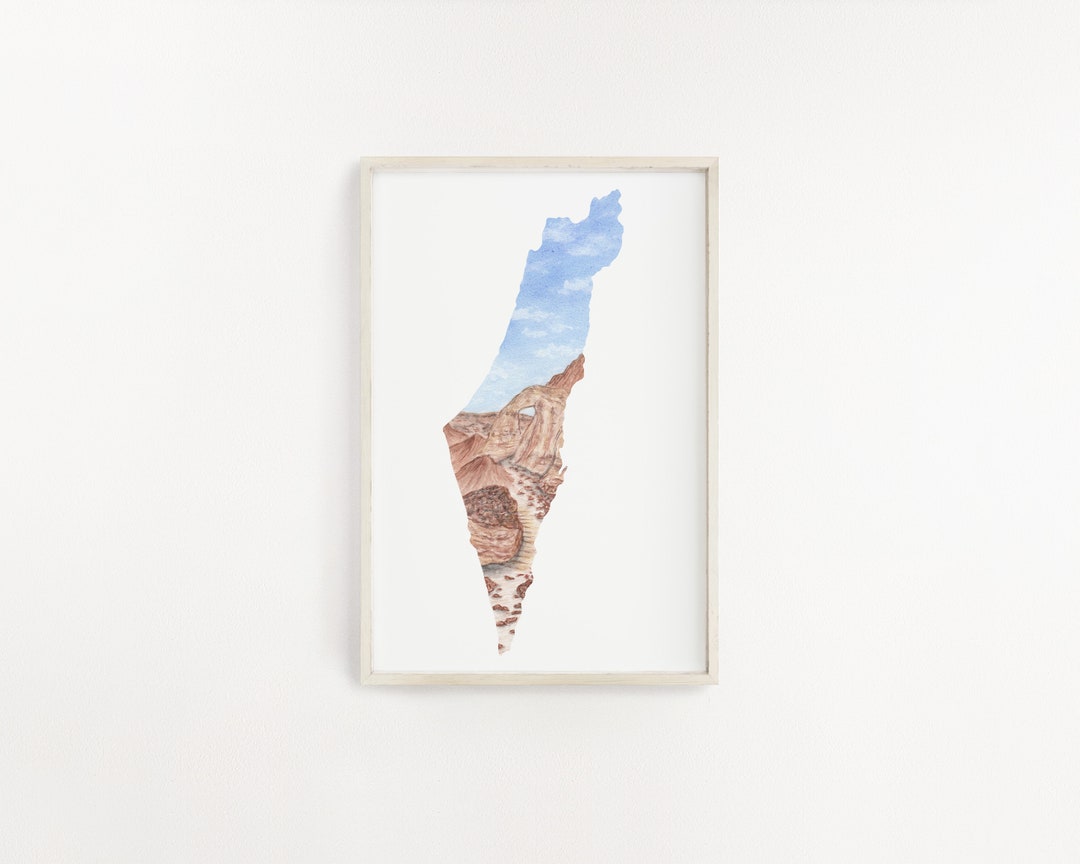 Israel Watercolor Print, Israel Art, Israel Painting, Timna National ...