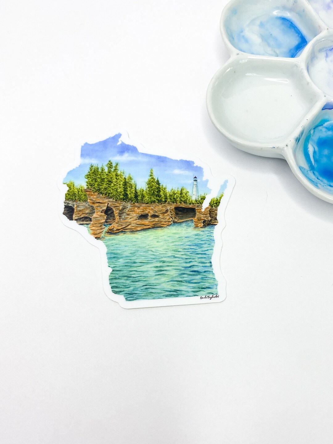 Wisconsin Decal, Apostle Islands Sticker, Watercolor Wisconsin Sticker ...