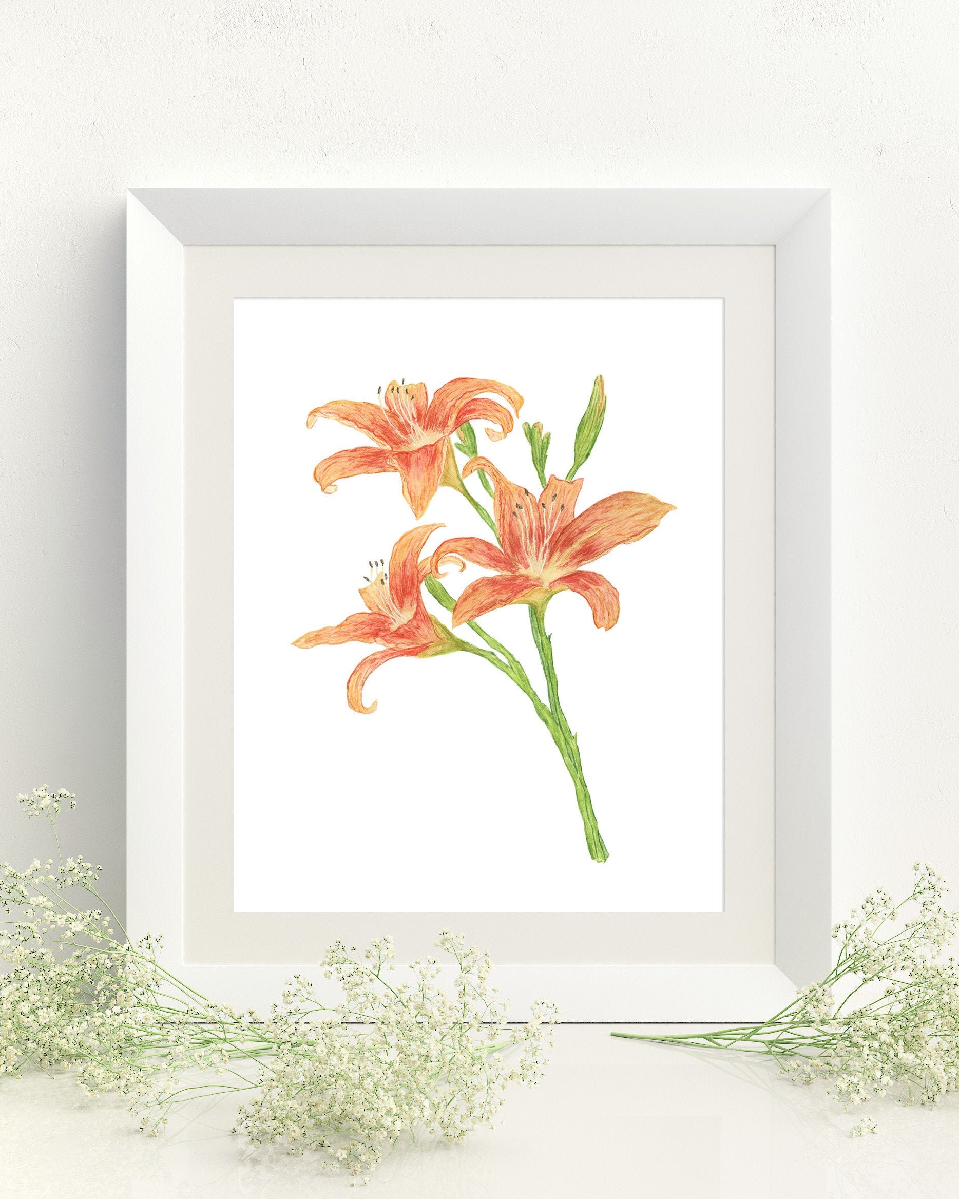 Lily Print Watercolor Lilies Painting Lily Art Floral Art | Etsy