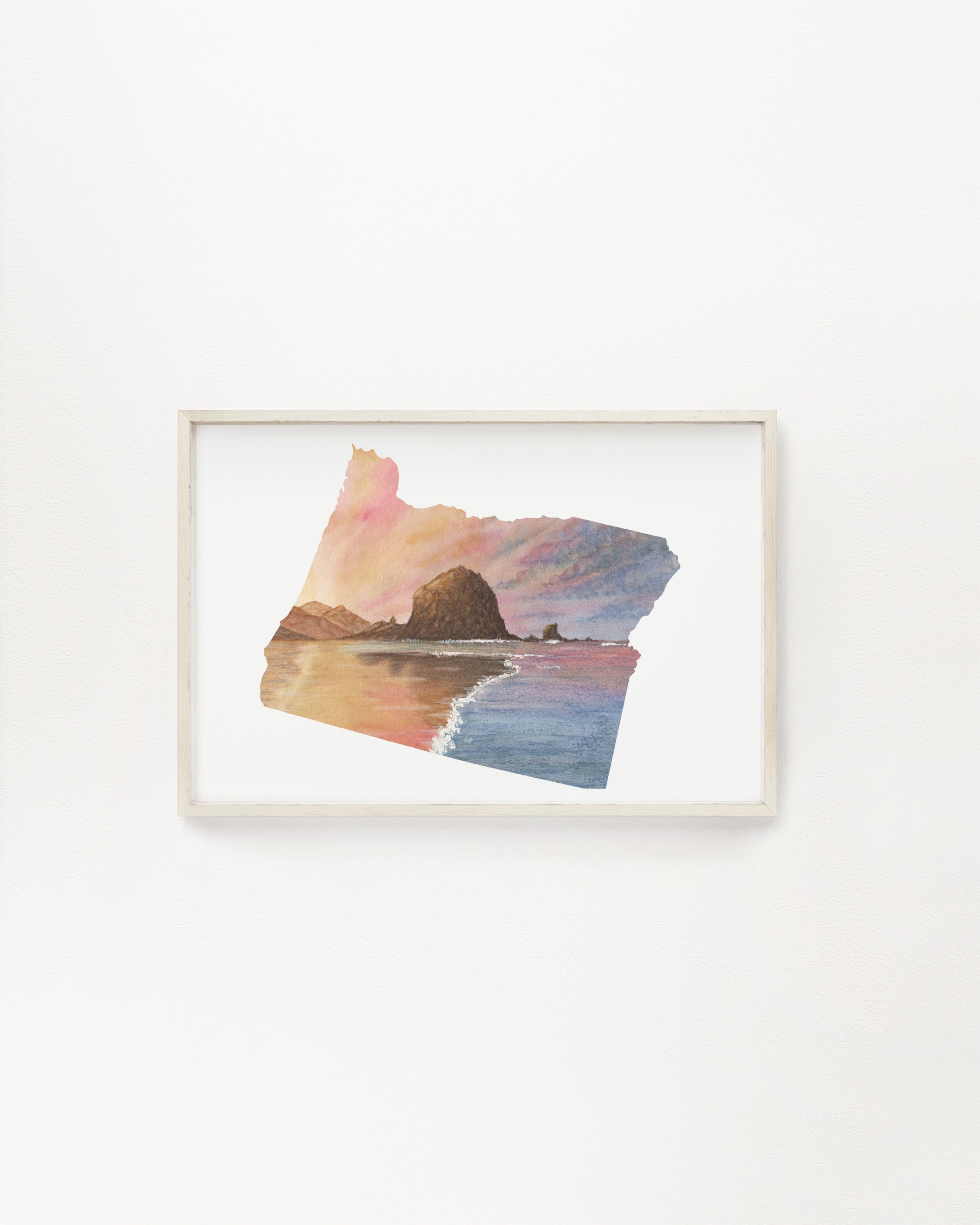 Oregon Watercolor Painting Oregon State Art Home State - Etsy