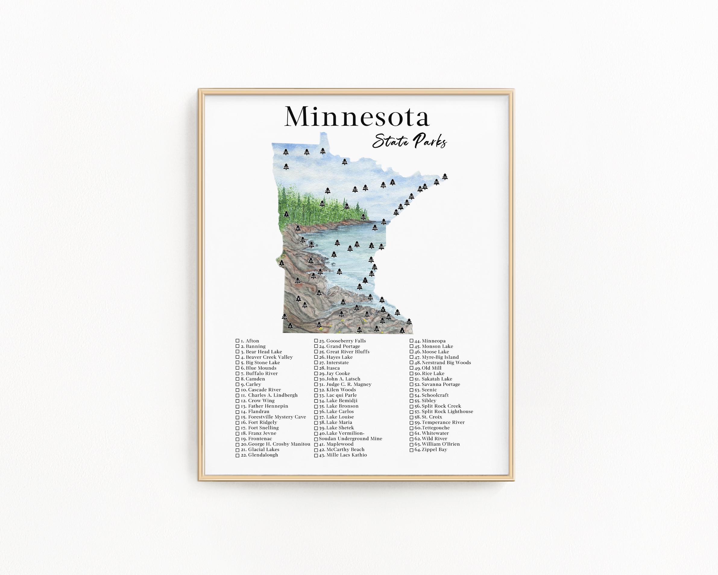 Minnesota State Park Tracker | State Parks of Minnesota Bucket List ...
