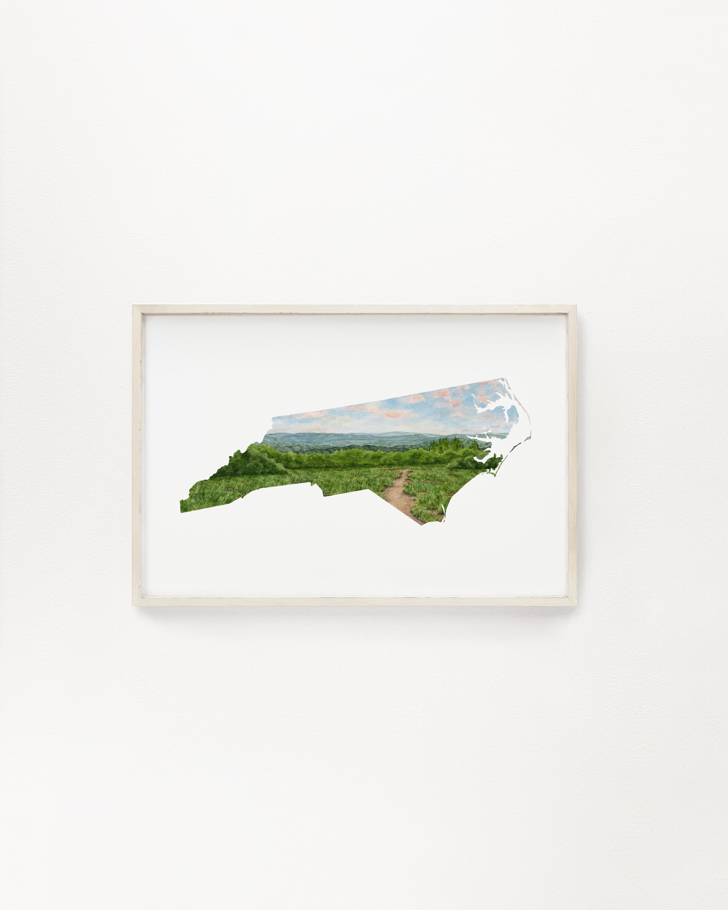 North Carolina Watercolor Print, North Carolina State Art, Home State ...