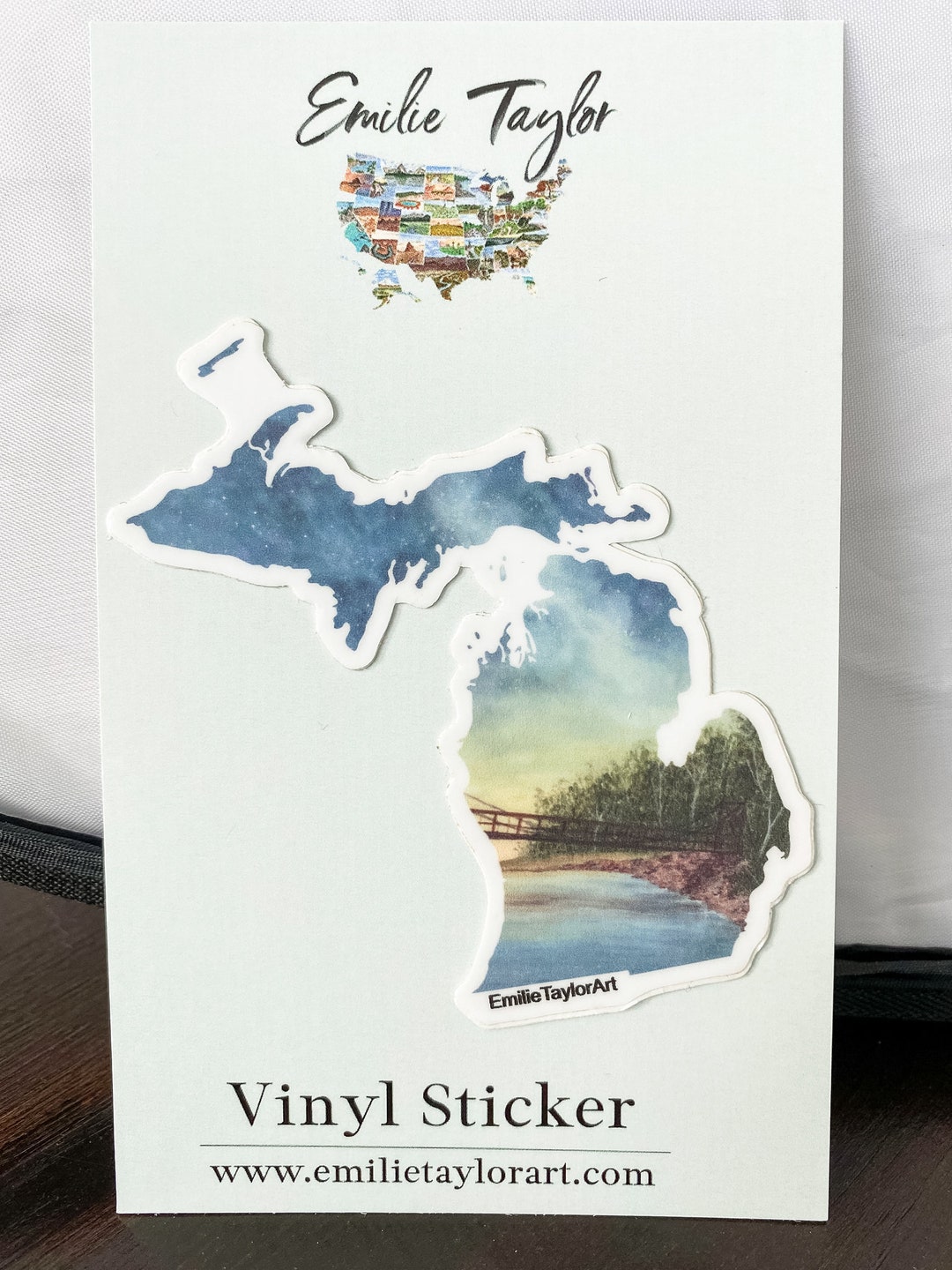 Michigan Decal, Watercolor Michigan Sticker, MI Car Decal, Home State ...