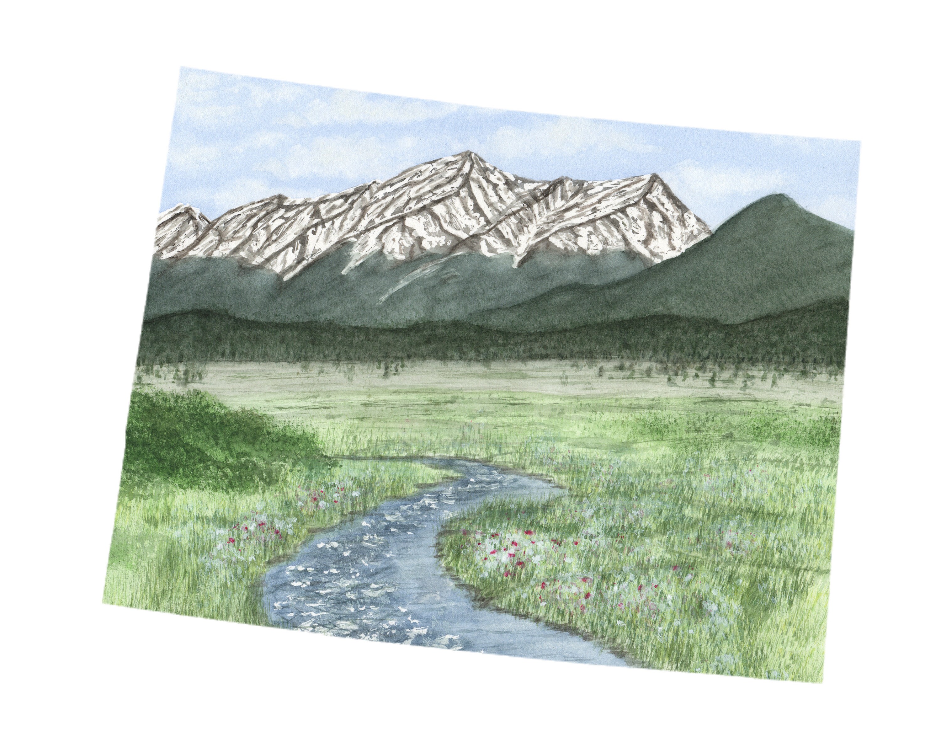 Colorado Watercolor Painting Colorado State Art Home State - Etsy