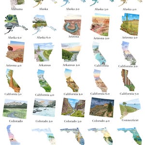 Watercolor State Bundle Packs, US State Paintings, State Collection ...