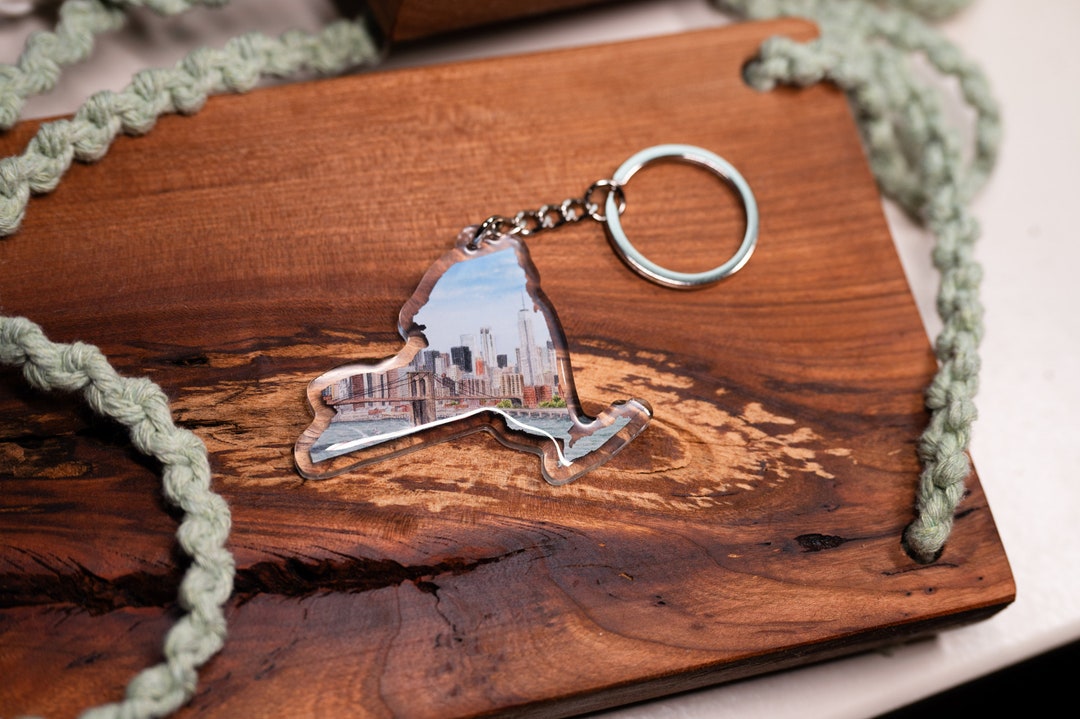 New York Keychain, New York City Brooklyn Bridge Keychain, New York ...
