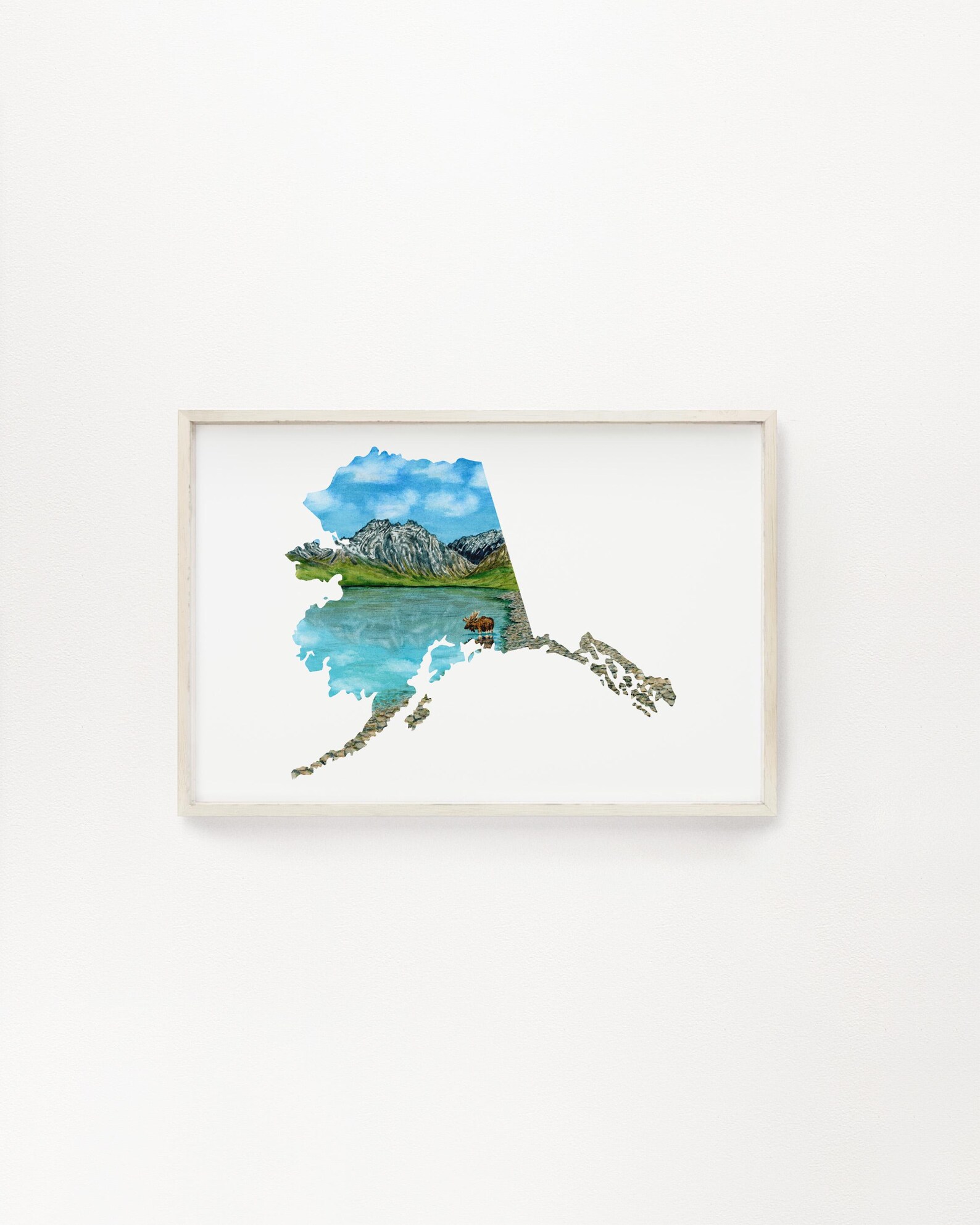 Alaska Kenai Fjords Watercolor Painting, Kenai Fjords National Park ...