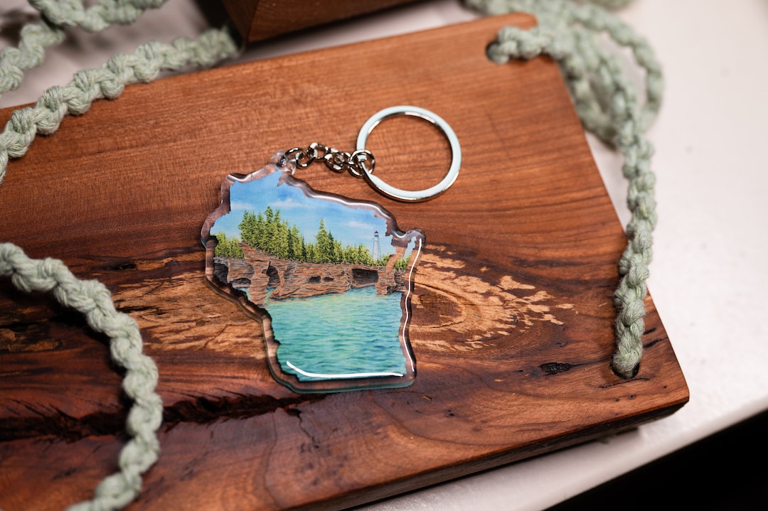 Apostle Islands National Shoreline Keychain, Wisconsin Keychain ...