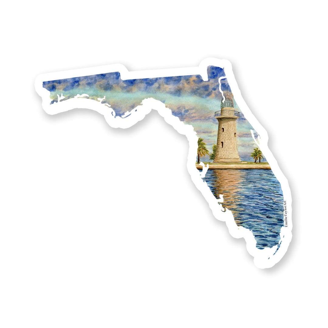 Florida Biscayne National Park Decal, Watercolor Florida Sticker ...