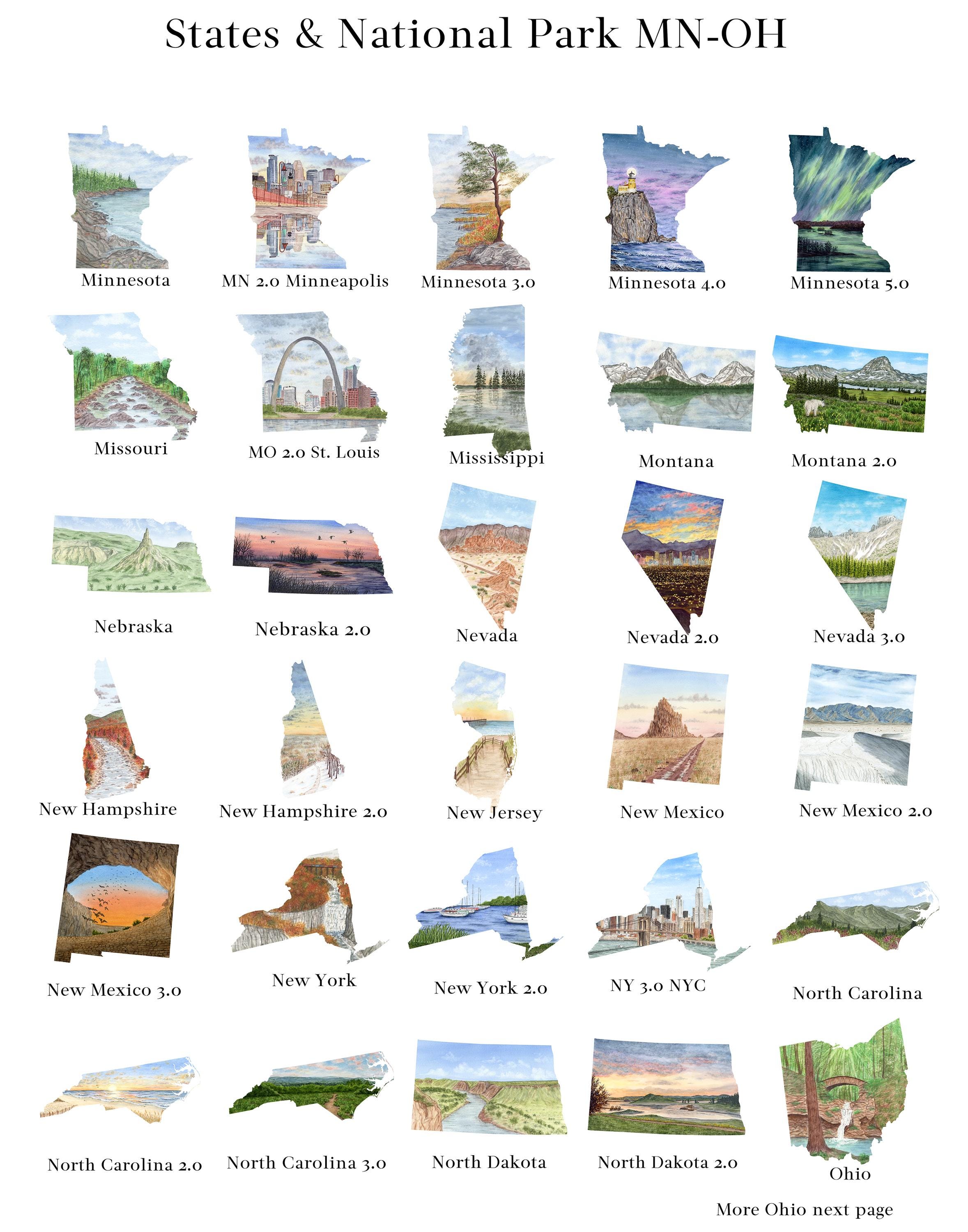 Custom Watercolor State Print, Custom State Art, Custom Country Art ...