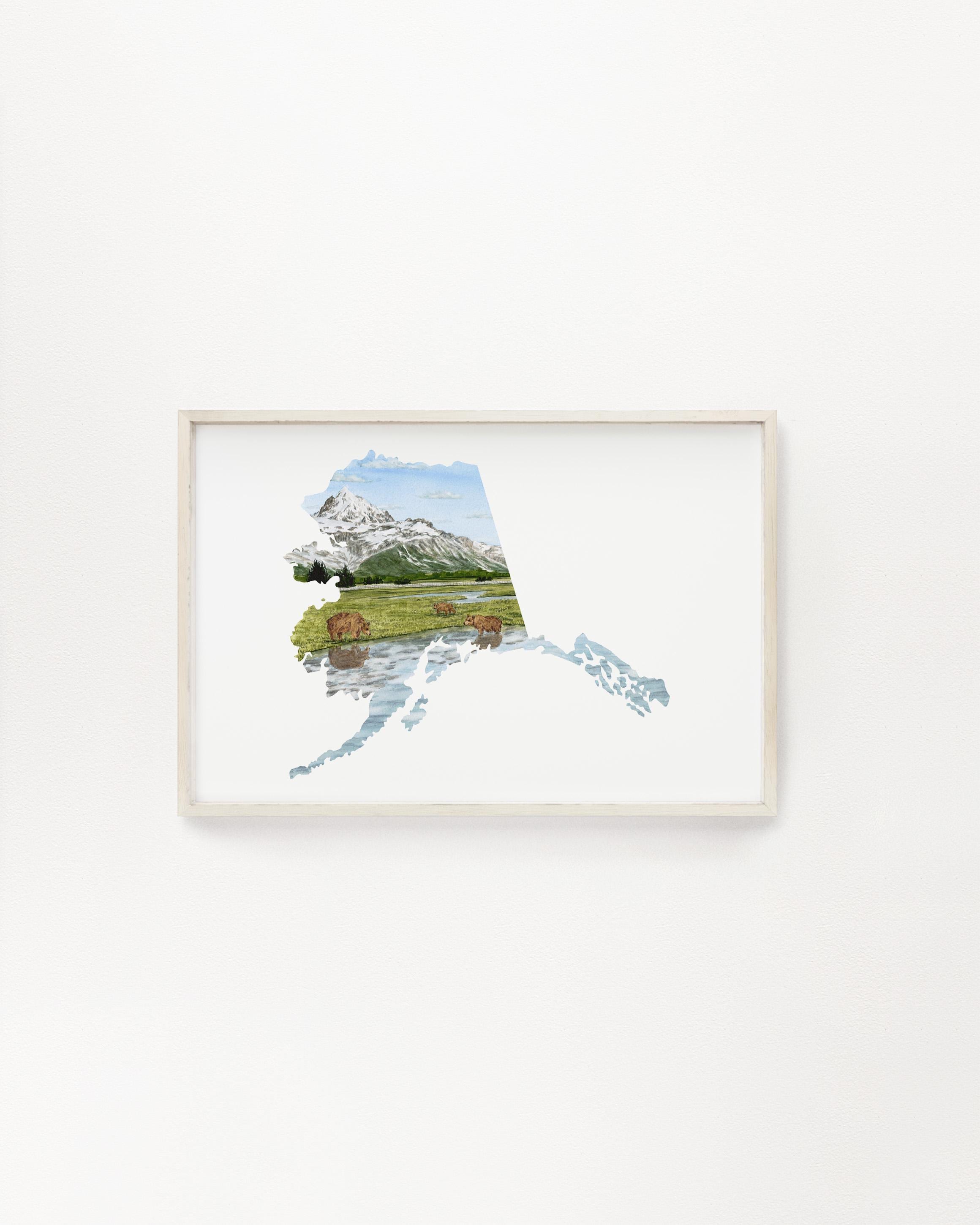Alaska Watercolor Painting, Gates of the Arctic National Park, Alaska ...