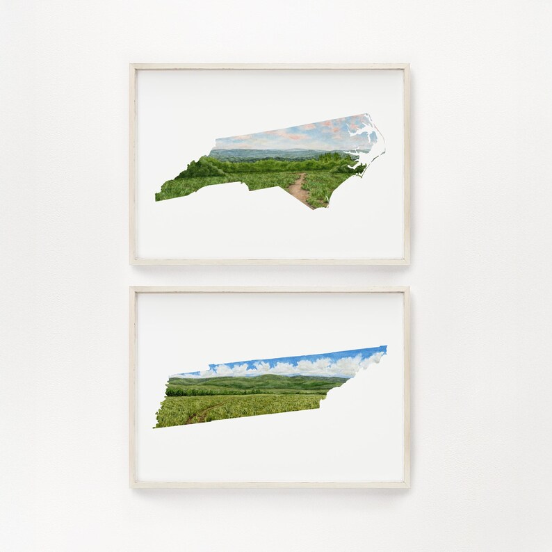 North Carolina Watercolor Print, North Carolina State Art, Home State ...