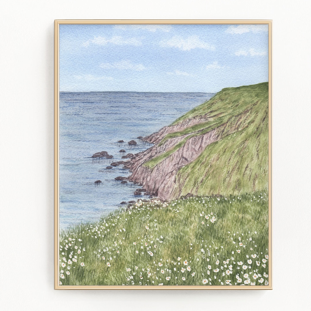 Irish Seascape Watercolor Print, Coastal Ireland Art - Etsy
