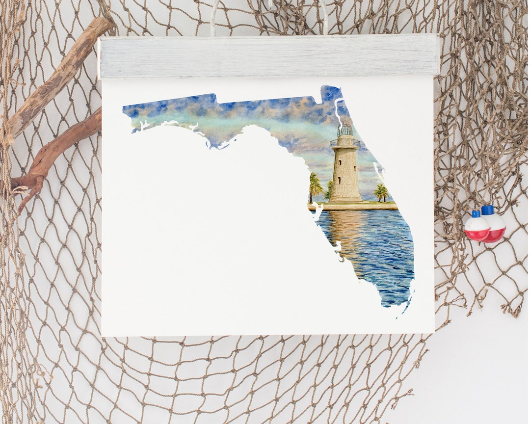 Florida Biscayne National Park Watercolor Painting, Boca Chita ...