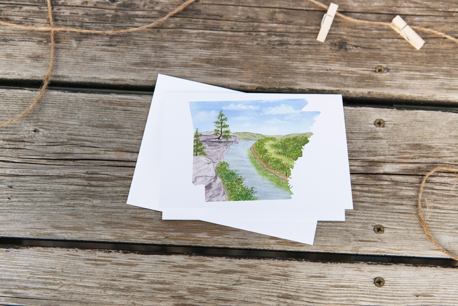 Arkansas Greeting Card Watercolor Home State Card AR State - Etsy