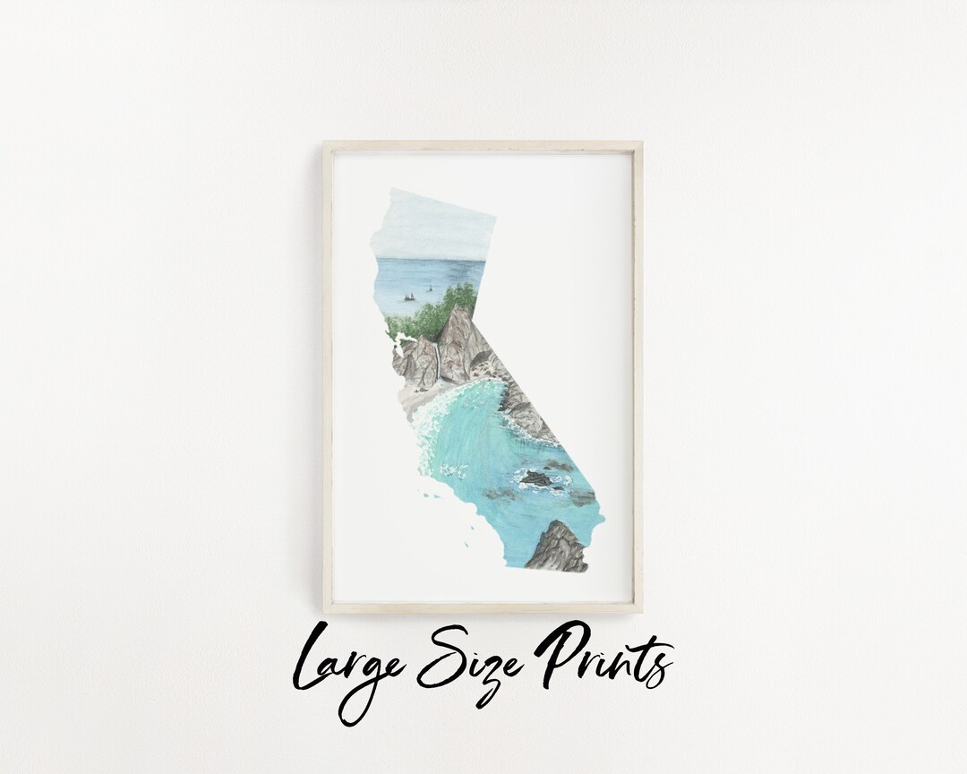 Any State Watercolor Painting, Large Size State Art, Lg State Print ...