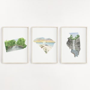 Any State Watercolor Painting, Large Size State Art, Lg State Print ...