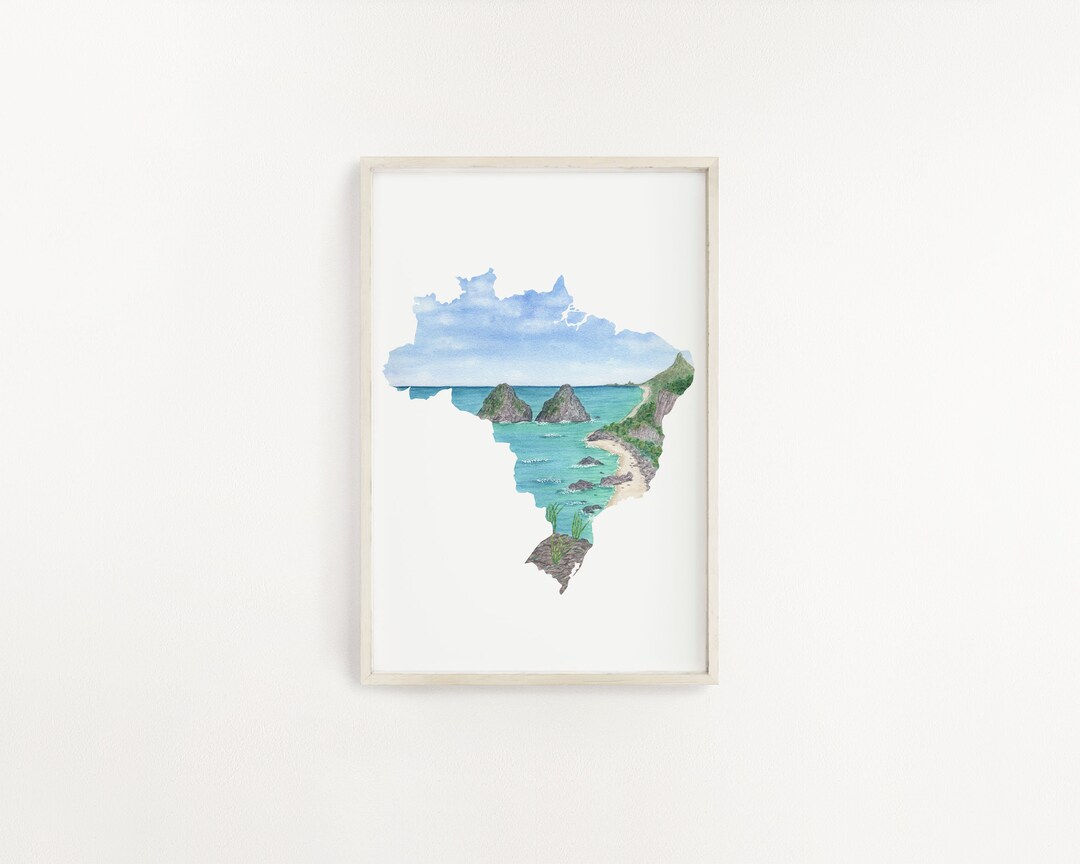 Brazil Watercolor Print, Brazil Art, Brazil Painting, Fernando De ...