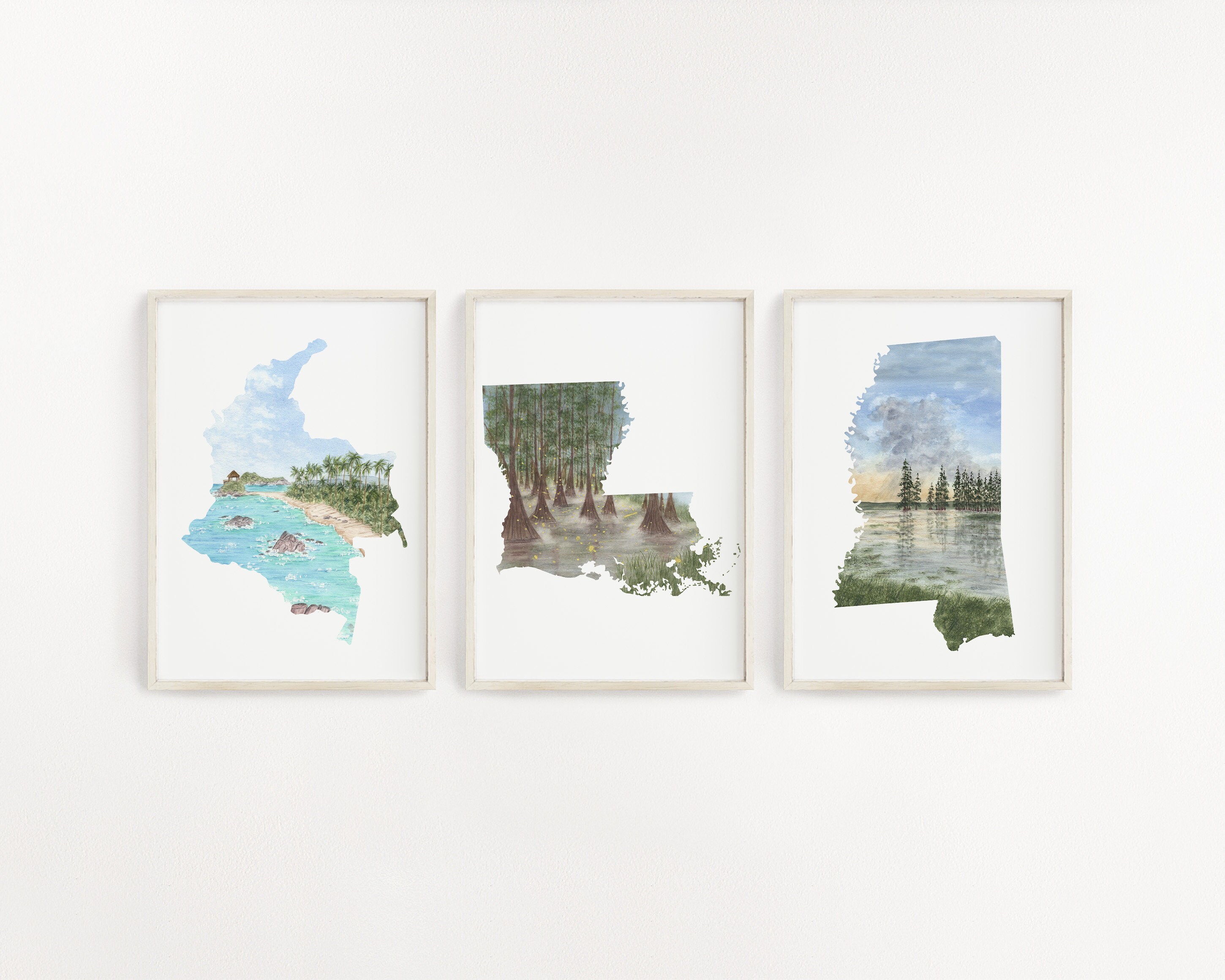 Watercolor State Bundle Packs US State Paintings State | Etsy