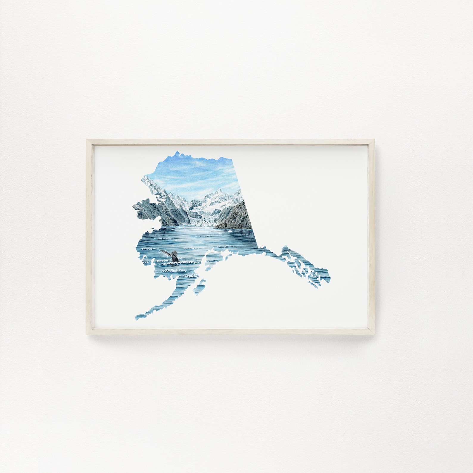 Alaska Kenai Fjords Watercolor Painting, Kenai Fjords National Park ...
