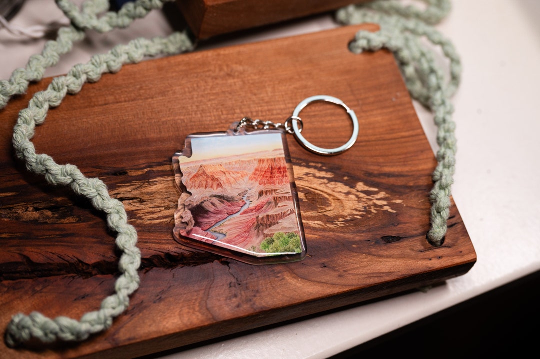 Arizona Keychain, Grand Canyon National Park Keychain, Arizona Artwork ...