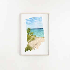 Indiana Watercolor Print, Indiana State Art, Home State Art, Indiana ...