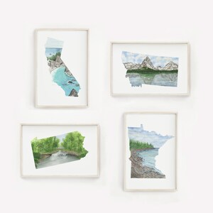 Any State Watercolor Painting, Large Size State Art, Lg State Print ...