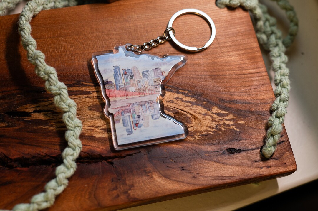 Minneapolis Keychain, Minnesota Keychain, Stone Arch Bridge Artwork ...