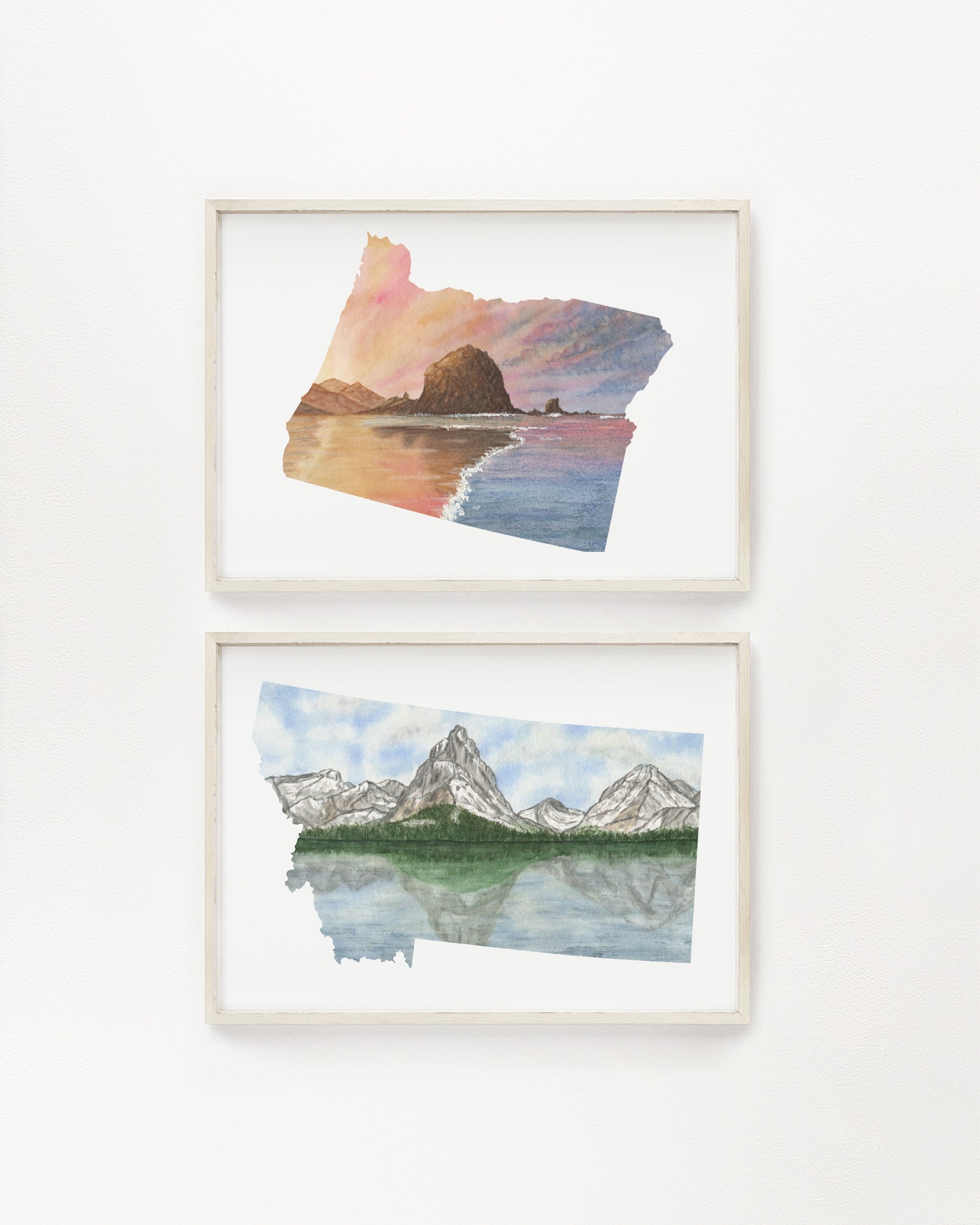 Oregon Watercolor Painting Oregon State Art Home State - Etsy